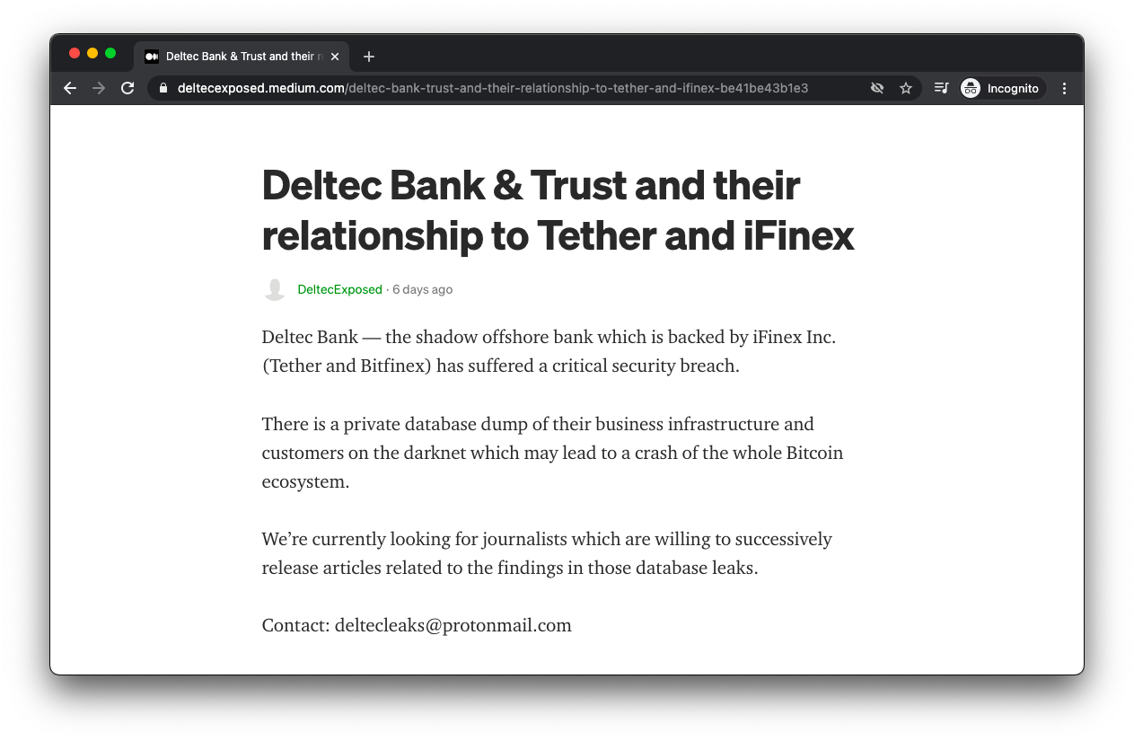 Tether won't pay $24M Bitcoin ransom, says alleged docs are fake | Protos